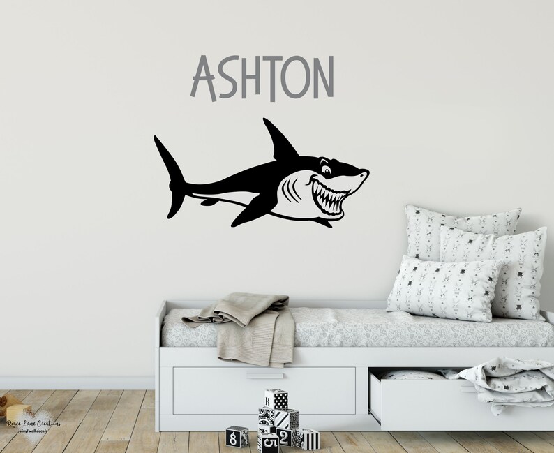 Personalized Shark Decal Custom Name Shark Sticker Shark - Etsy