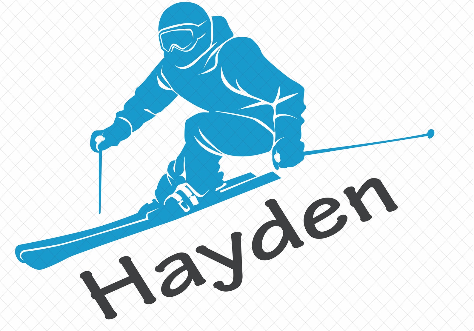 Ski Decal With Personalized Name, Skier Decal, Ski Wall Decal, Skier ...