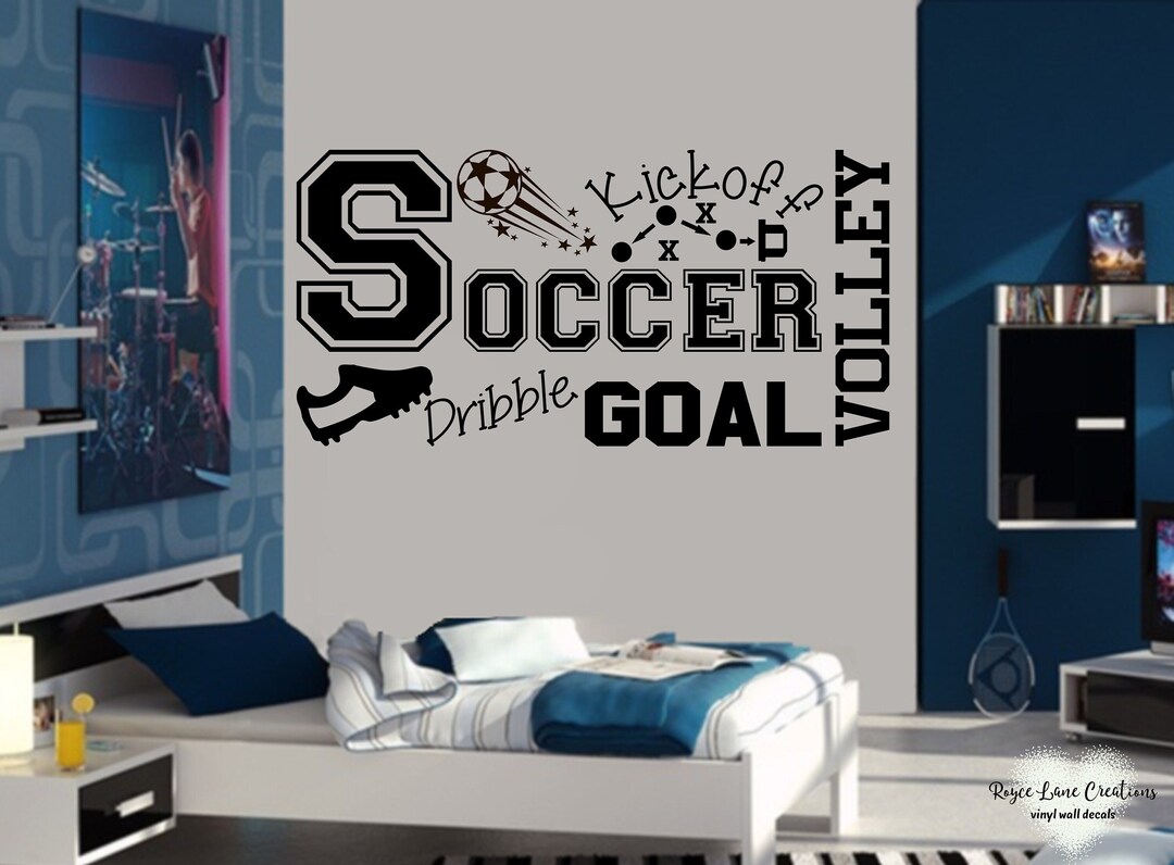 Soccer Word Art Decal Soccer Wall Decal Soccer Wall Art - Etsy