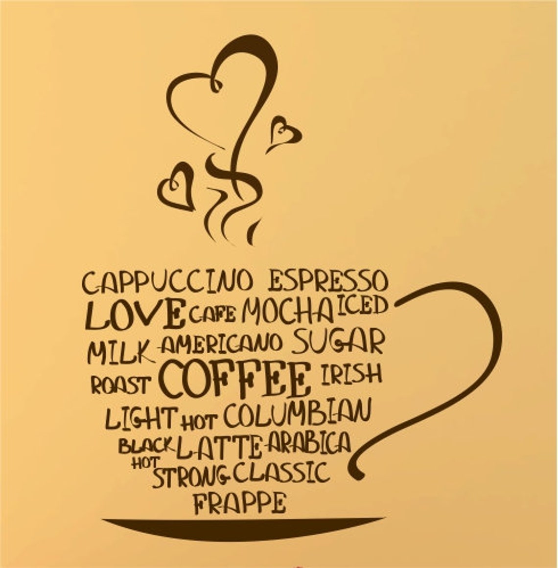 Coffee Bar Decal Coffee Cup Decal Coffee Word Art Coffee | Etsy