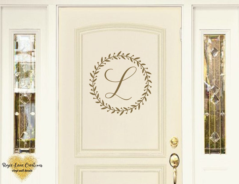 Front Door Decal, Monogram Letter for Glass Storm Door, Initial Family ...