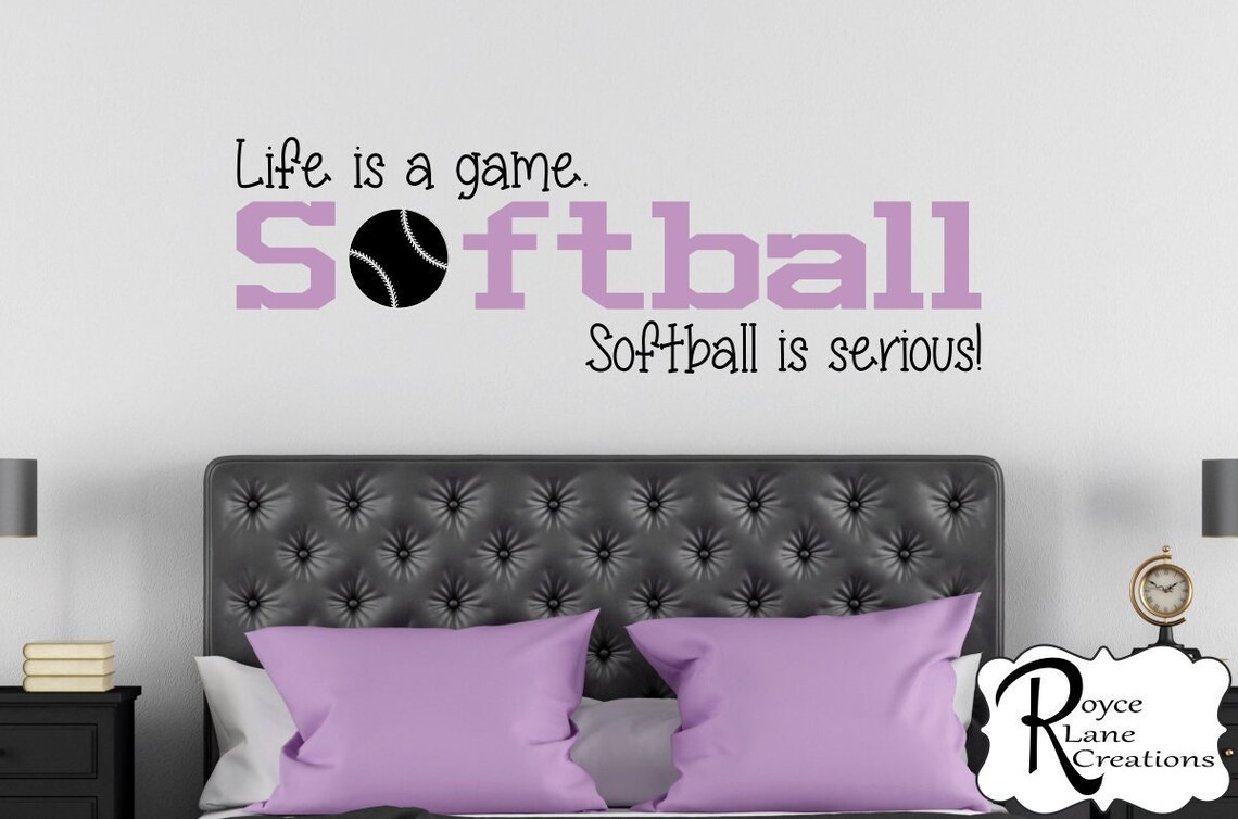 Softball Decal life is a Game Softball is Serious Softball - Etsy