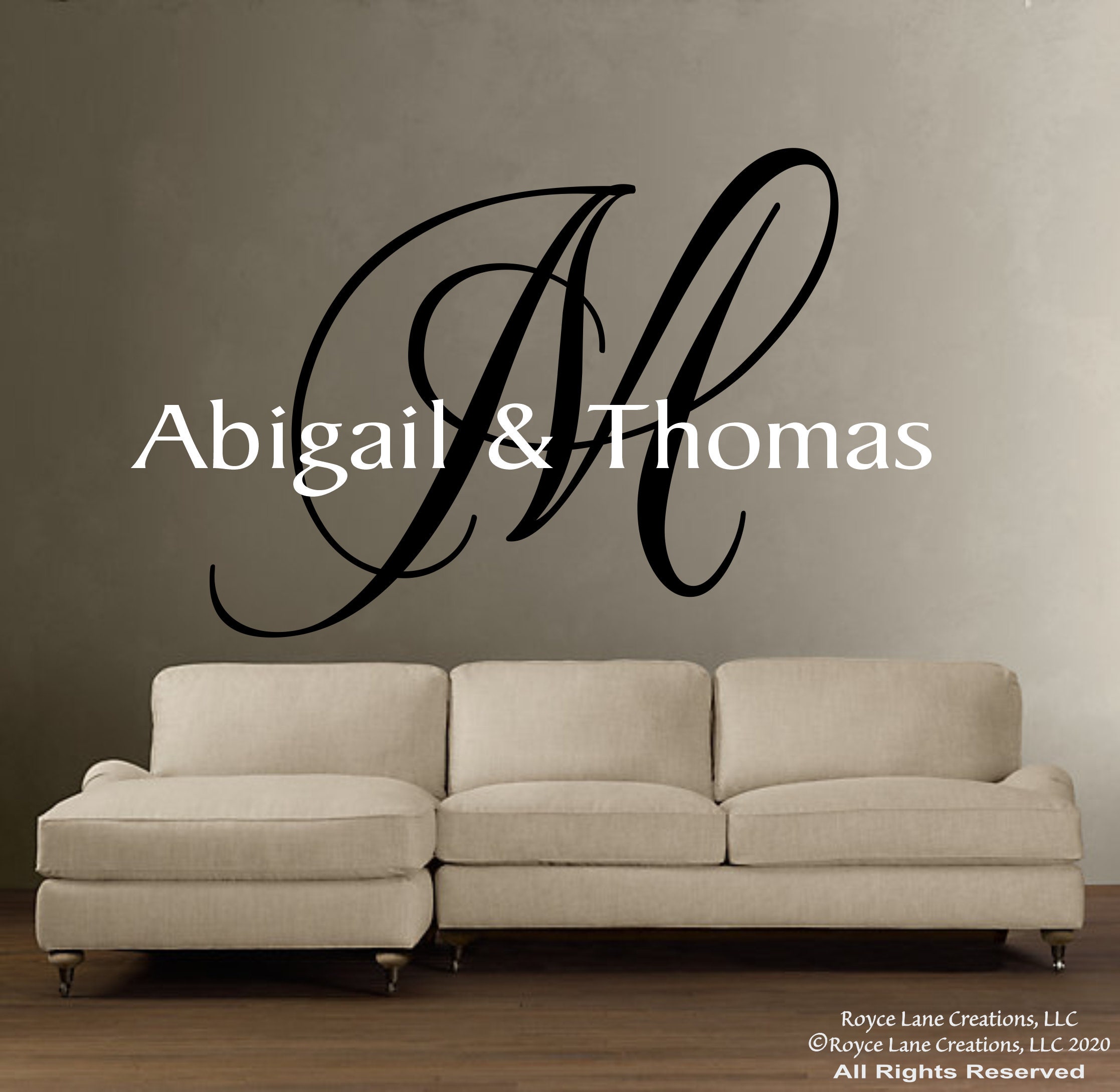 Personalized Name Sign Initial Monogram 1 Master Bedroom | Etsy