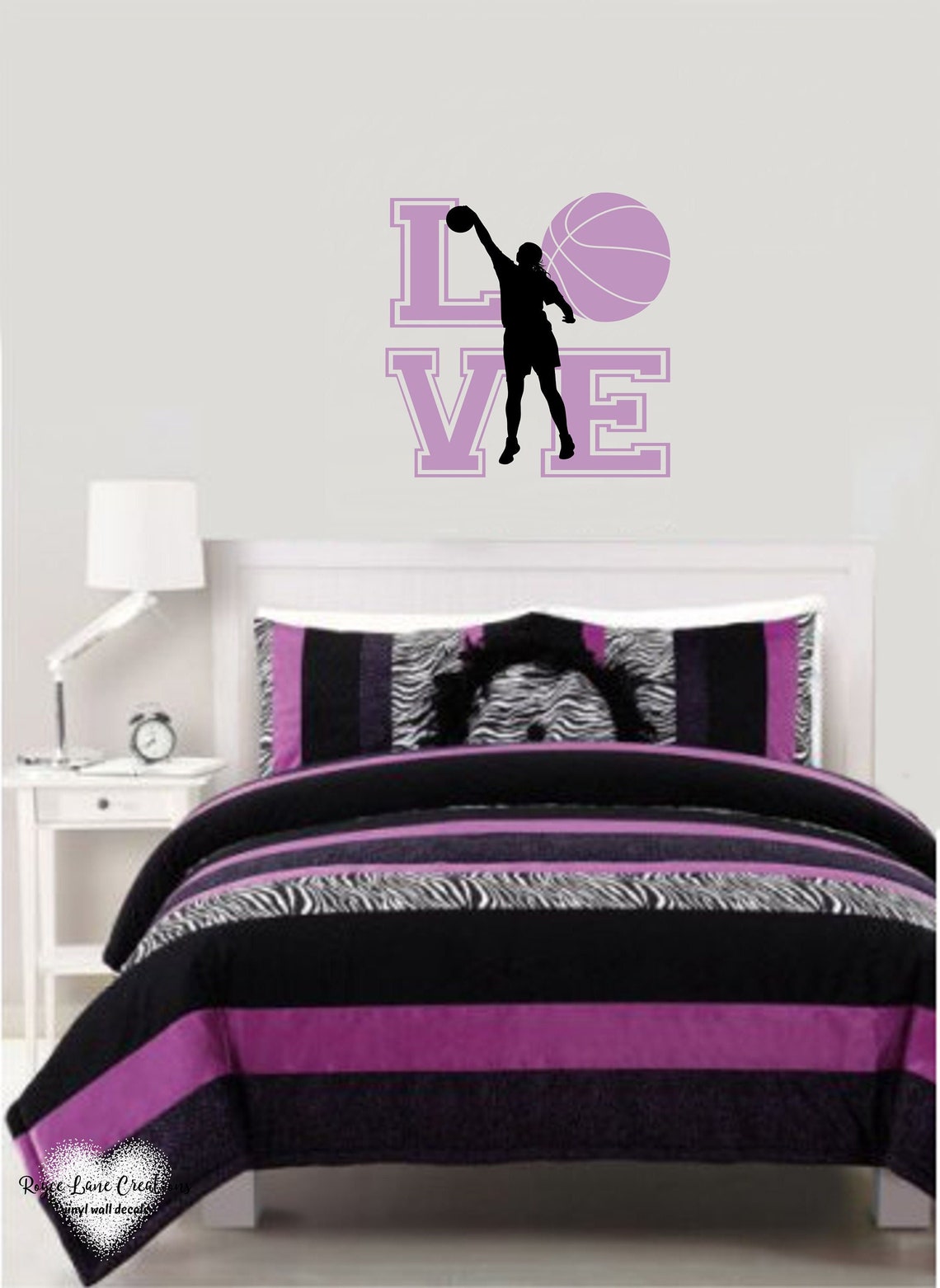 Basketball Wall Decal for Girls Room Teen Girl Bedroom Teen - Etsy
