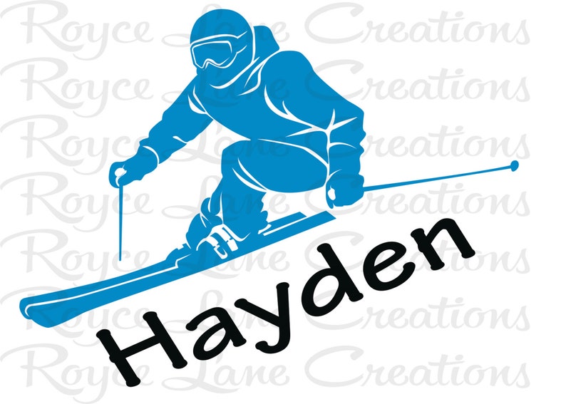 Ski Decal with Personalized Name Skier Decal Ski Wall Decal | Etsy