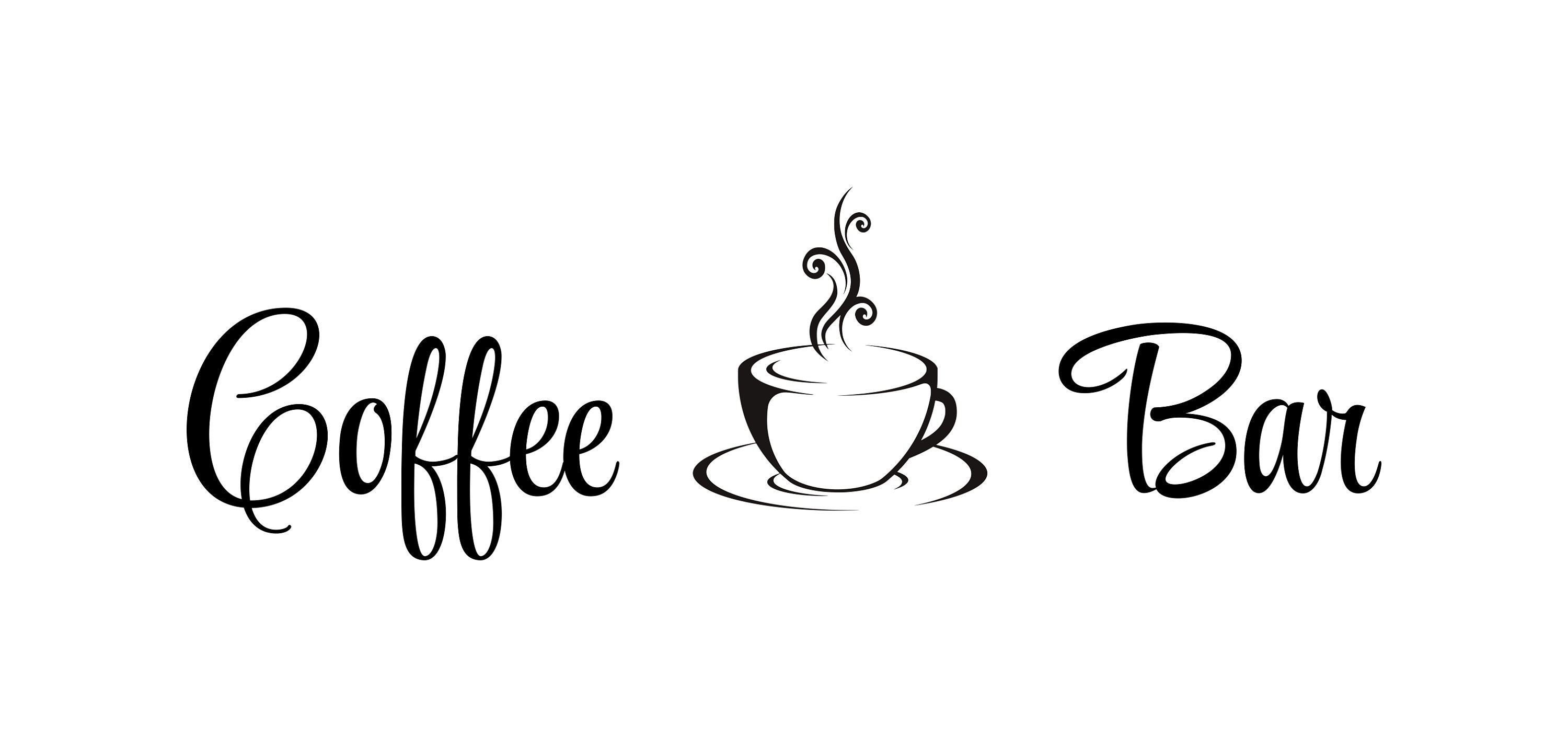 Coffee Bar Decal With Coffee Cup / Coffee With Cup / Coffee Stickers ...