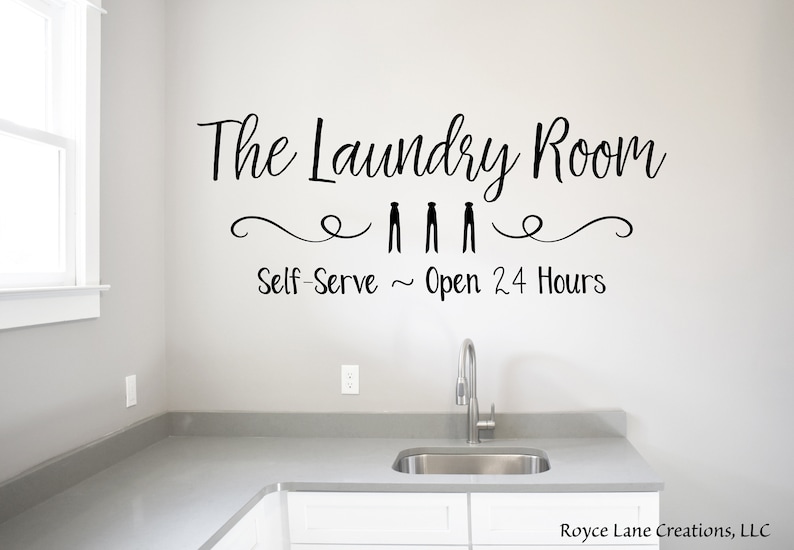 Laundry Room Open 24 Hours Decal / Self Service Laundry Decal - Etsy