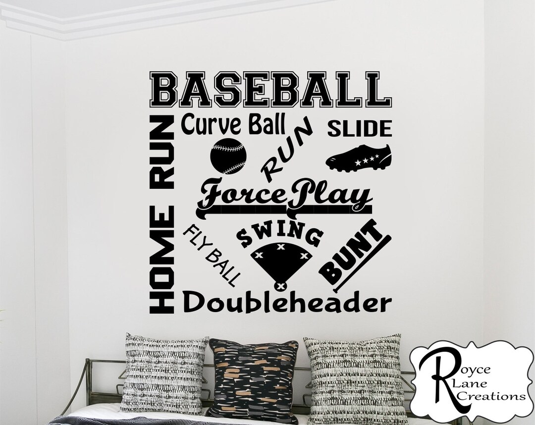 Baseball Wall Decal Baseball Word Art 2 baseball Wall Decor - Etsy