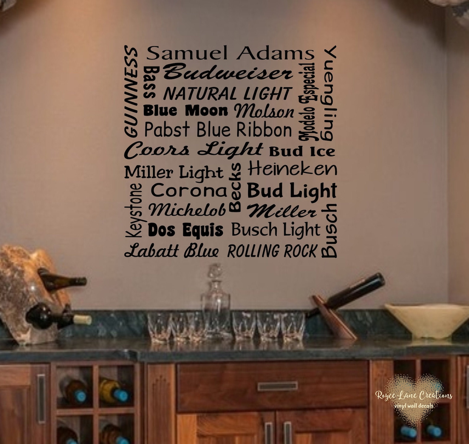 Beer Names Bar Wall Decal Beer Names Bar Decal Beer Wall - Etsy