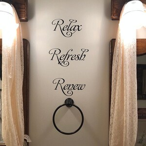 Relax Refresh Renew Decal / Relax Wall Decal / Bathroom Wall Decor ...