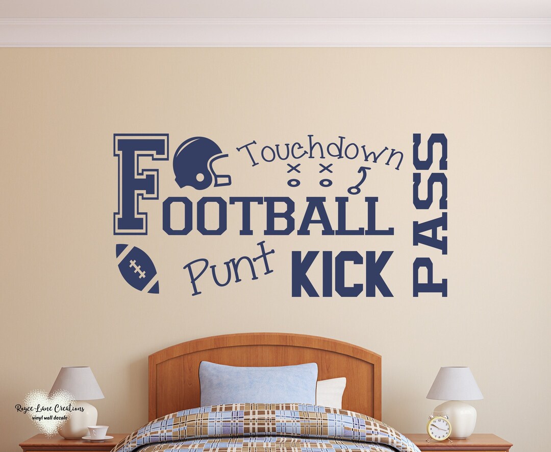 Football Wall Decal B7, Football Wall Sticker, Football Decal, Kids ...