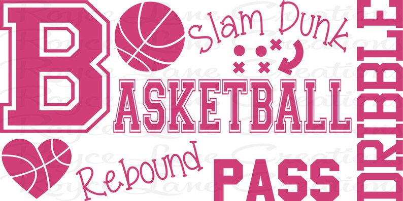 Girls Basketball Word Art Wall Decal B31 Sports Vinyl Wall | Etsy