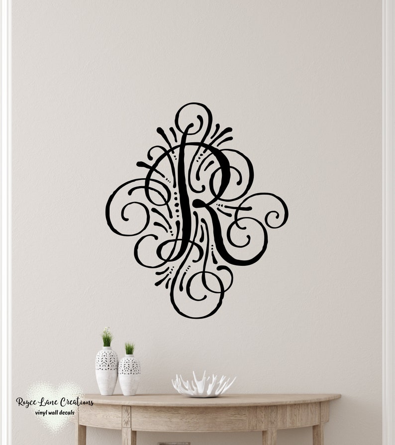 Front Door Monogram Decal, Storm Door Decal, Letter Monogram for Front ...
