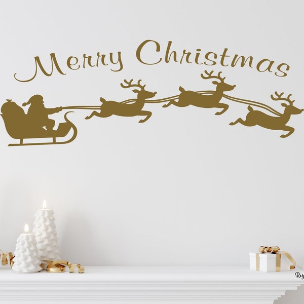 Santa Sleigh Decal - Etsy