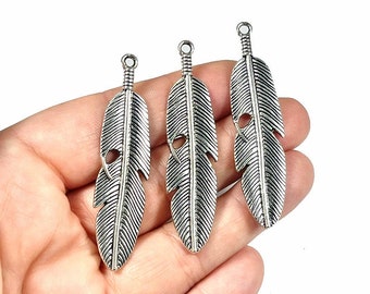 Large Silver Feather | Etsy