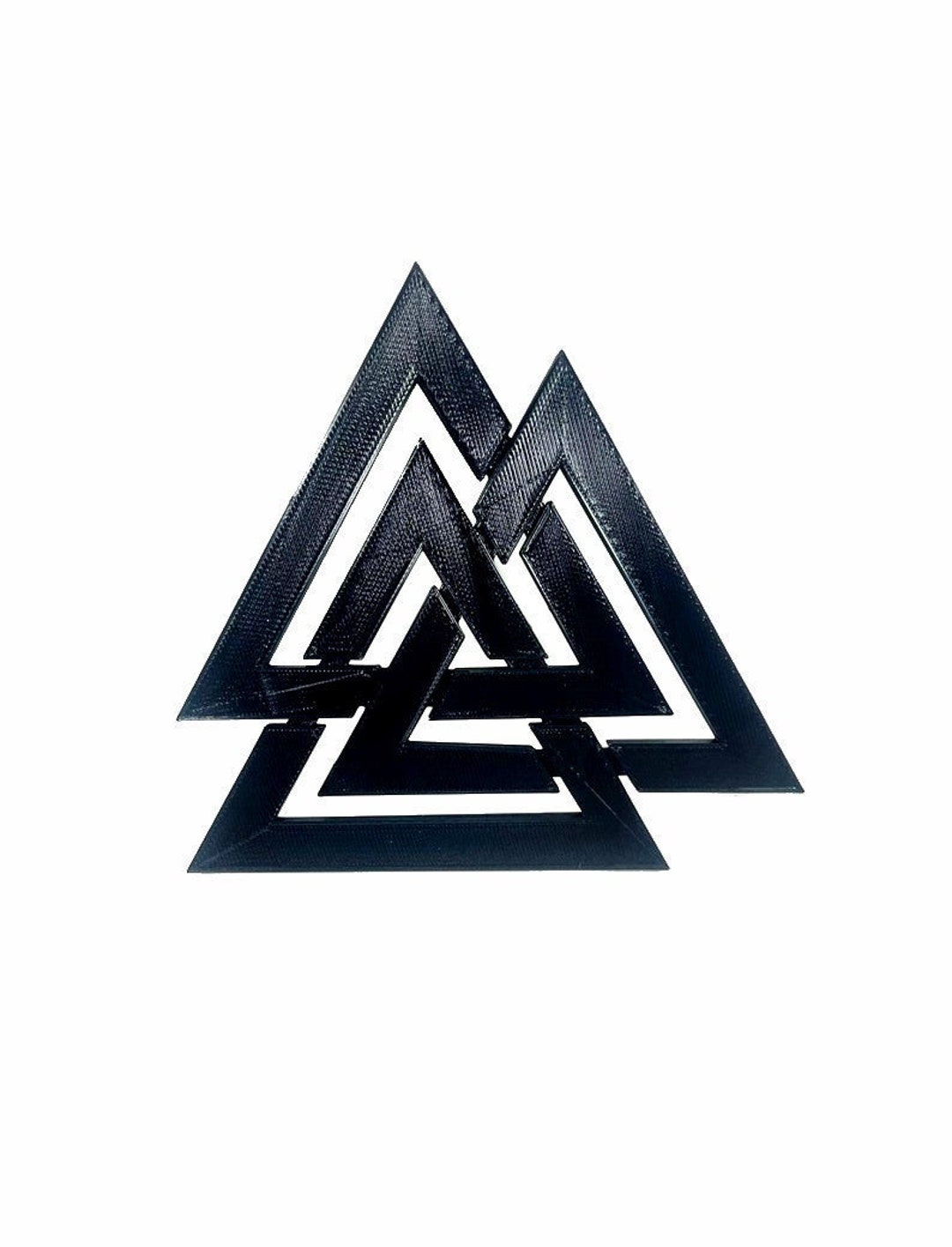 Black Valknut, 3, 5 or 8 Inch Knot of the Slain Decoration, Black Altar ...