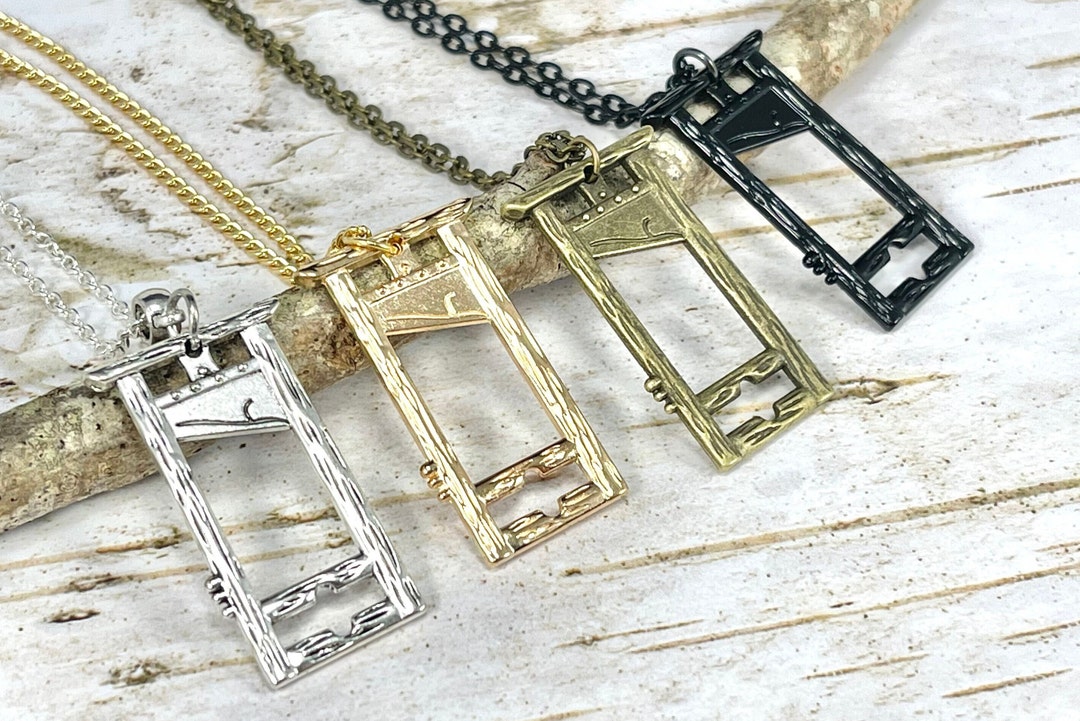 Silver Guillotine Pendant Necklace Executioner Necklace Guillotine ...