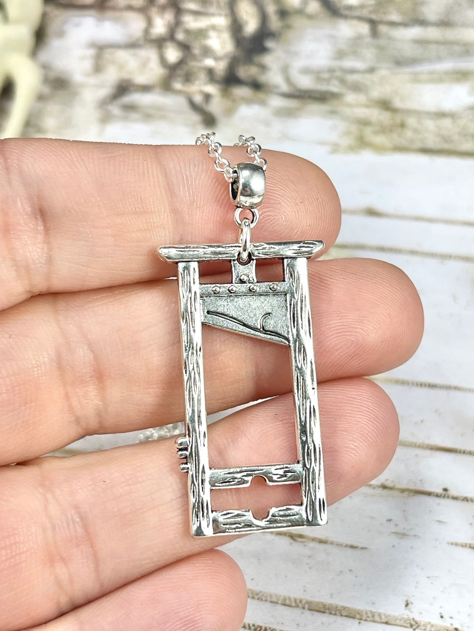 Silver Guillotine Pendant Necklace Executioner Necklace - Etsy