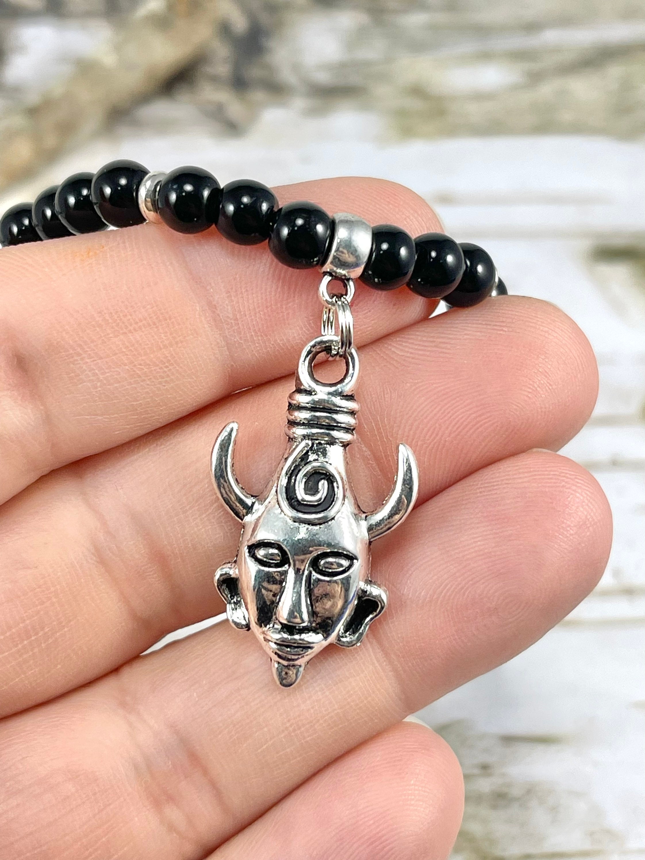 Protection Amulet Necklace, Obsidian Stone Protection Necklace, Samulet ...