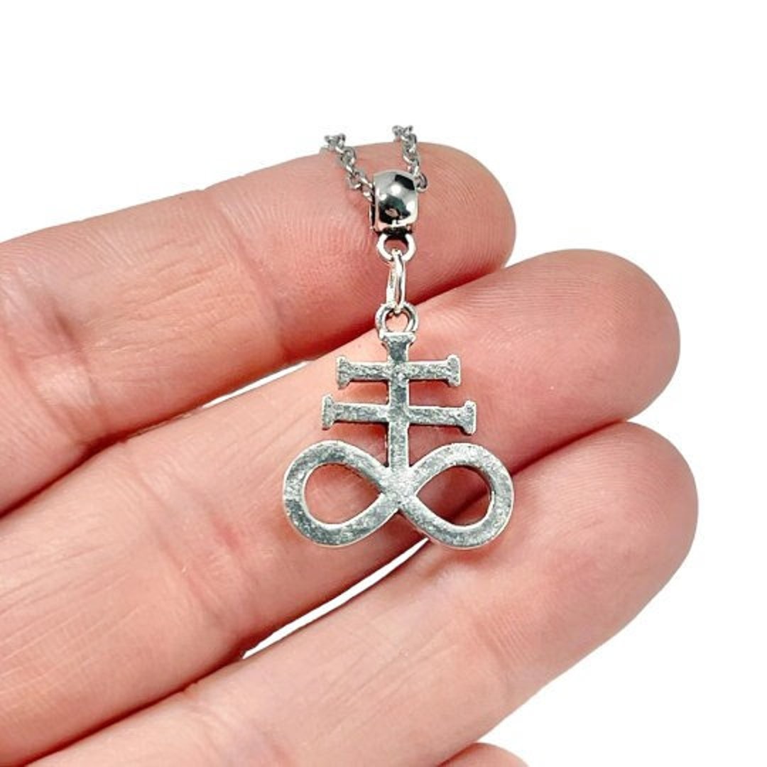 Silver Leviathan Cross Necklace, Brimstone Pendant, Occult Jewelry ...