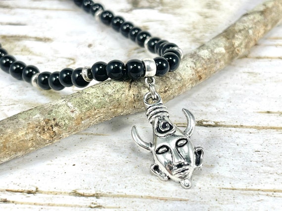 Protection Amulet Necklace Obsidian Stone Protection Necklace Samulet Gift Valentine for Supernatural Fan Goth Jewelry Etsy