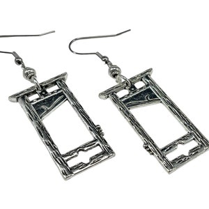 Silver Guillotine Charm Earrings, Executioner Jewelry, With Sterling ...