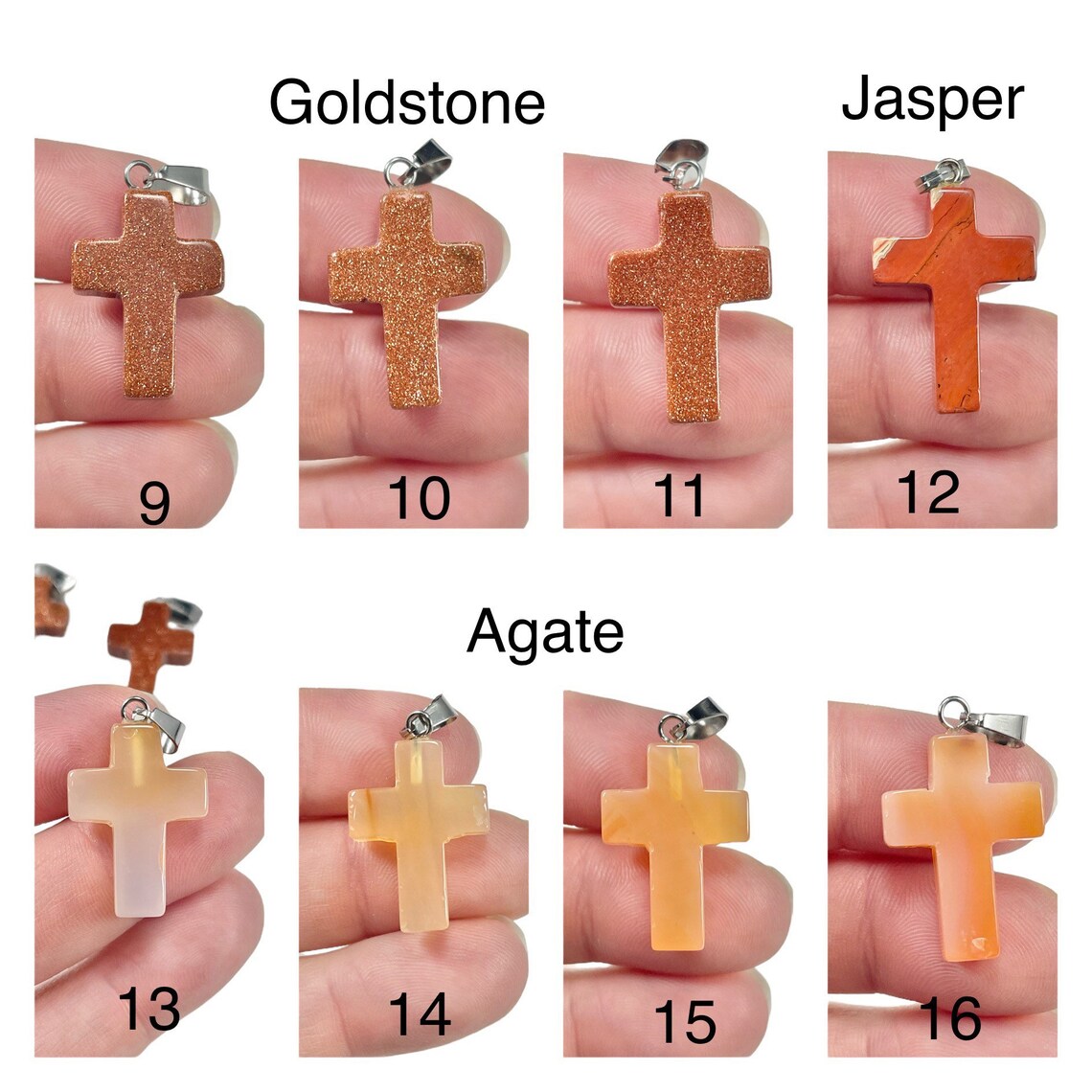 Gemstone Cross Pendant Necklace, Choose Your Stone, Custom Chain ...