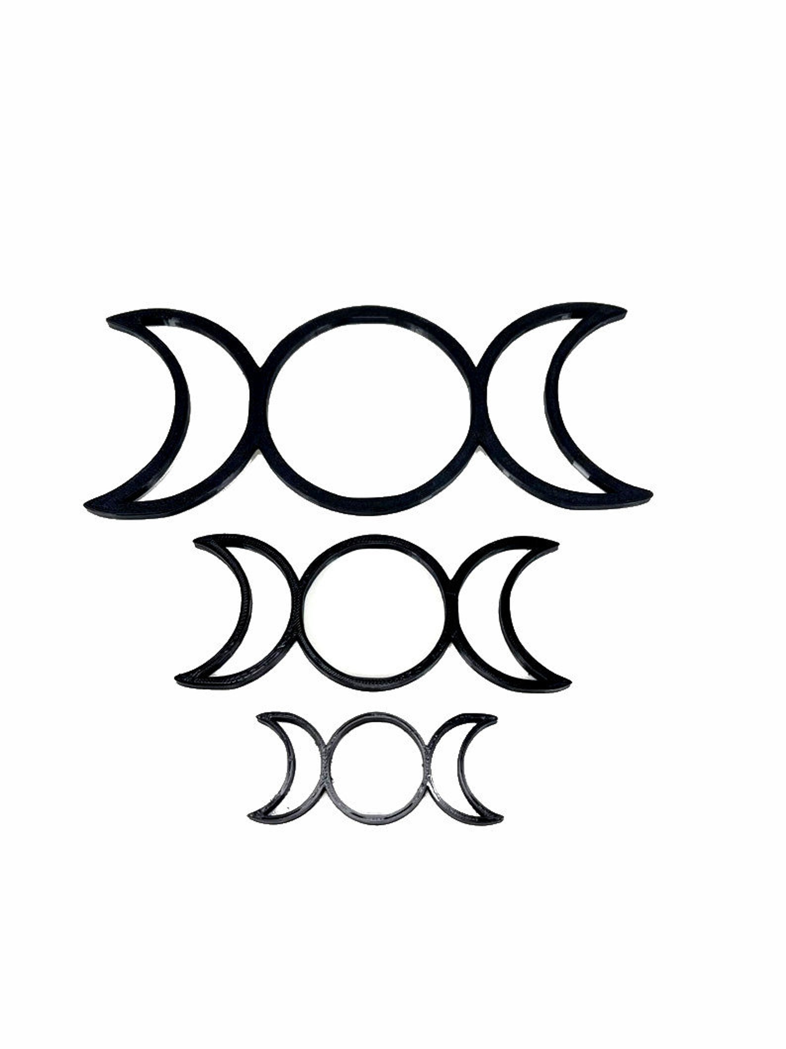 Triple Moon Wall Art, 3, 5, or 8 Inch Moon Phase, Wiccan Decoration ...