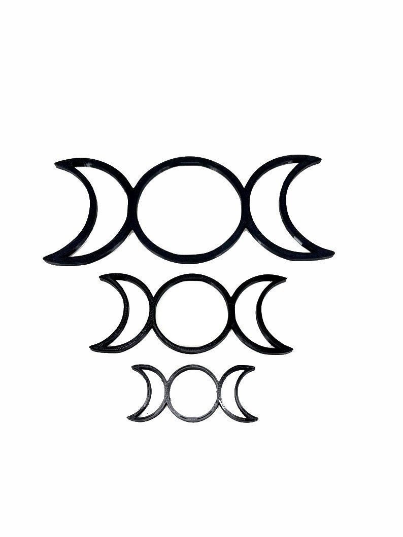 Triple Moon Wall Art, 3, 5, or 8 Inch Moon Phase, Wiccan Decoration ...