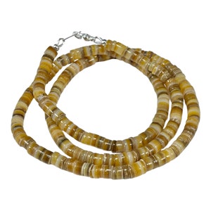 Yellow Shell Heishi Necklace, Seashell Jewelry Bracelet or Anklet ...