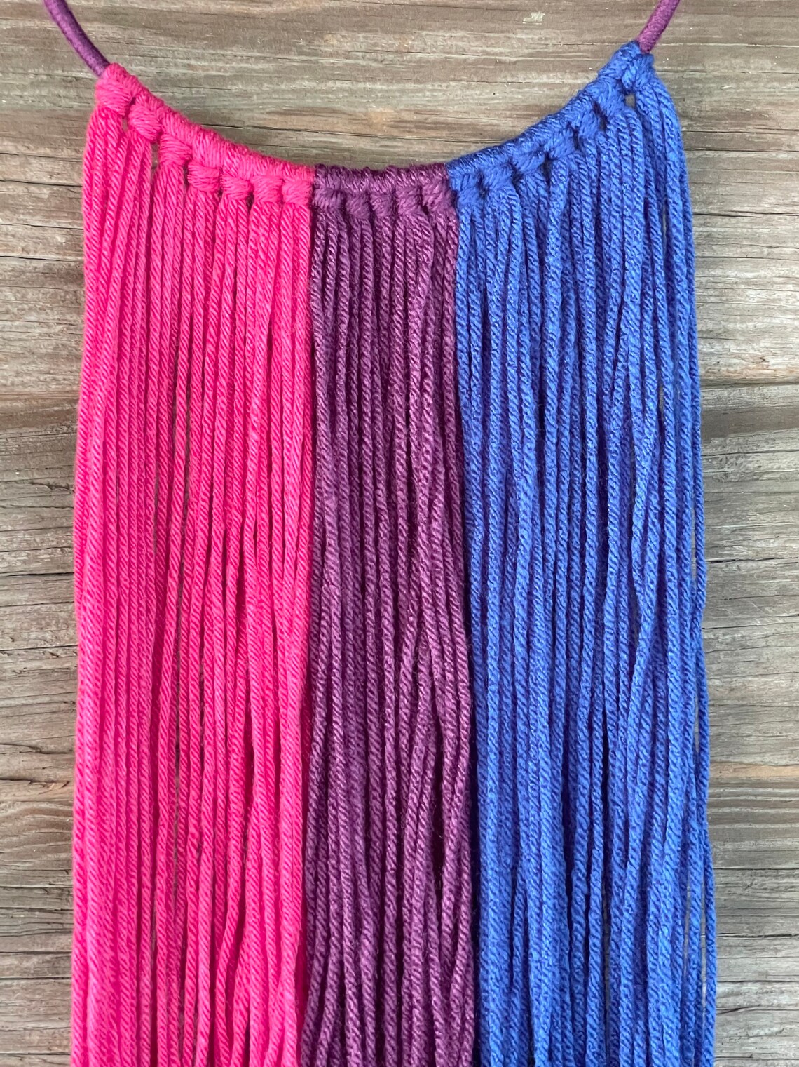 Bisexual Pride Flag Wall Décor LGBTQ Pride Yarn Macramé Hoop - Etsy
