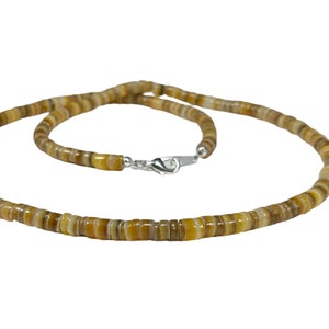 Yellow Shell Heishi Necklace, Seashell Jewelry Bracelet or Anklet ...