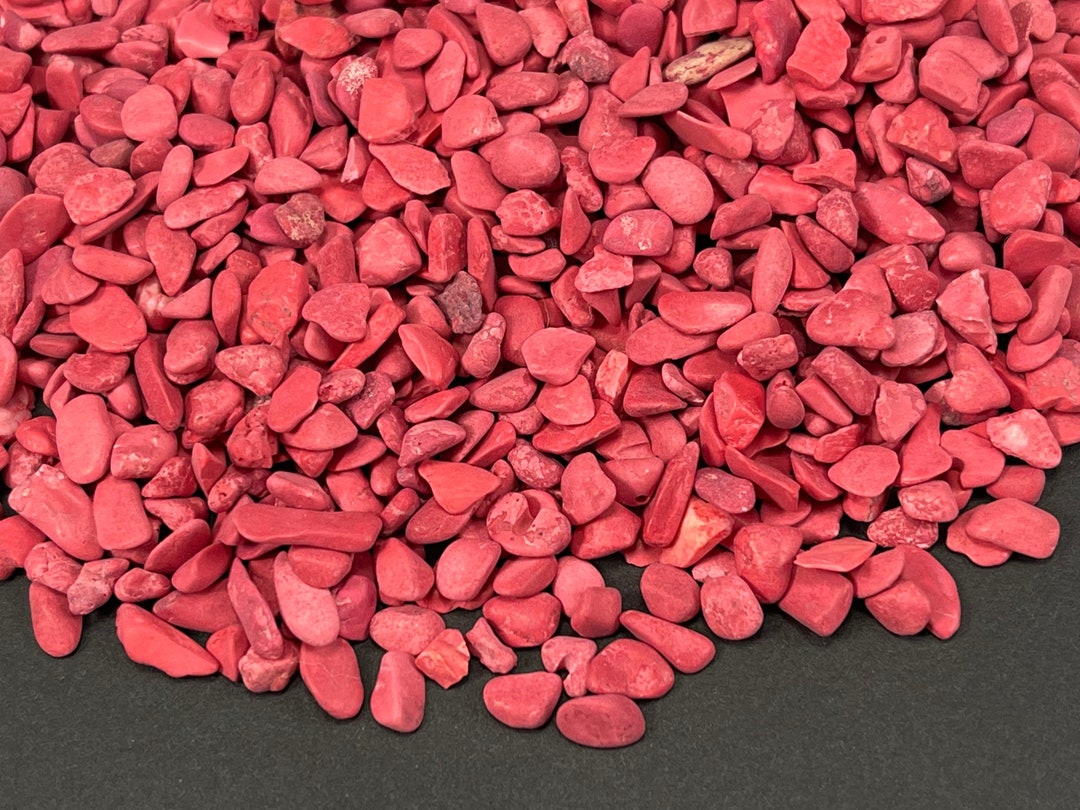 Tiny Small Red Coral Chips, 50 or 100 Grams, Bright Red Dyed Resin Chip ...