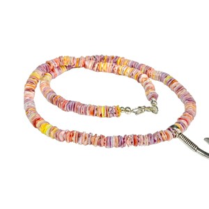 Multi Color Shell Fishhook Necklace, 6mm Sea Scallop Heishi Jewelry ...