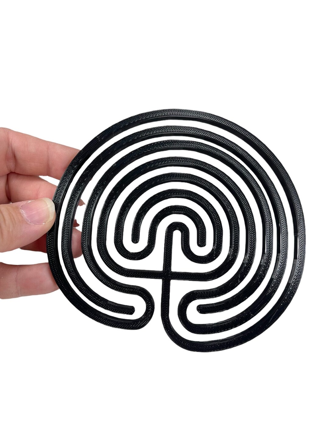 Cretan Labyrinth Decor, Black Raw 3D Mythical Maze, 5 Inch 3D Wall Art ...