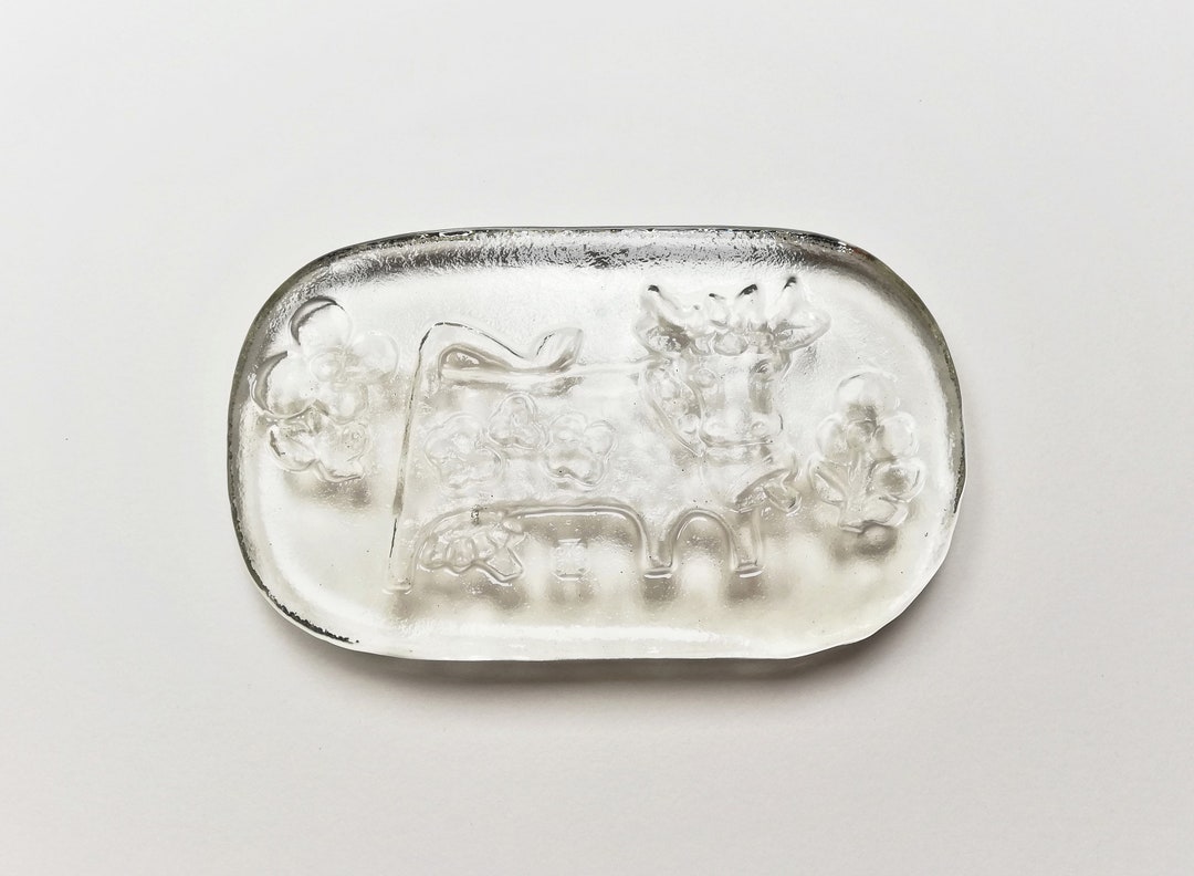 Vintage Steinlin olma the Swiss Cow Glass Cheese Plate/butter Platter ...