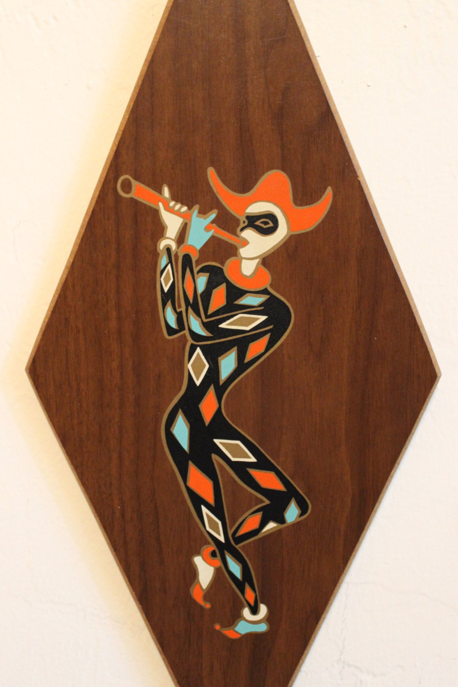 Set of mid century modern jester wall hangings/diamond shape | Etsy