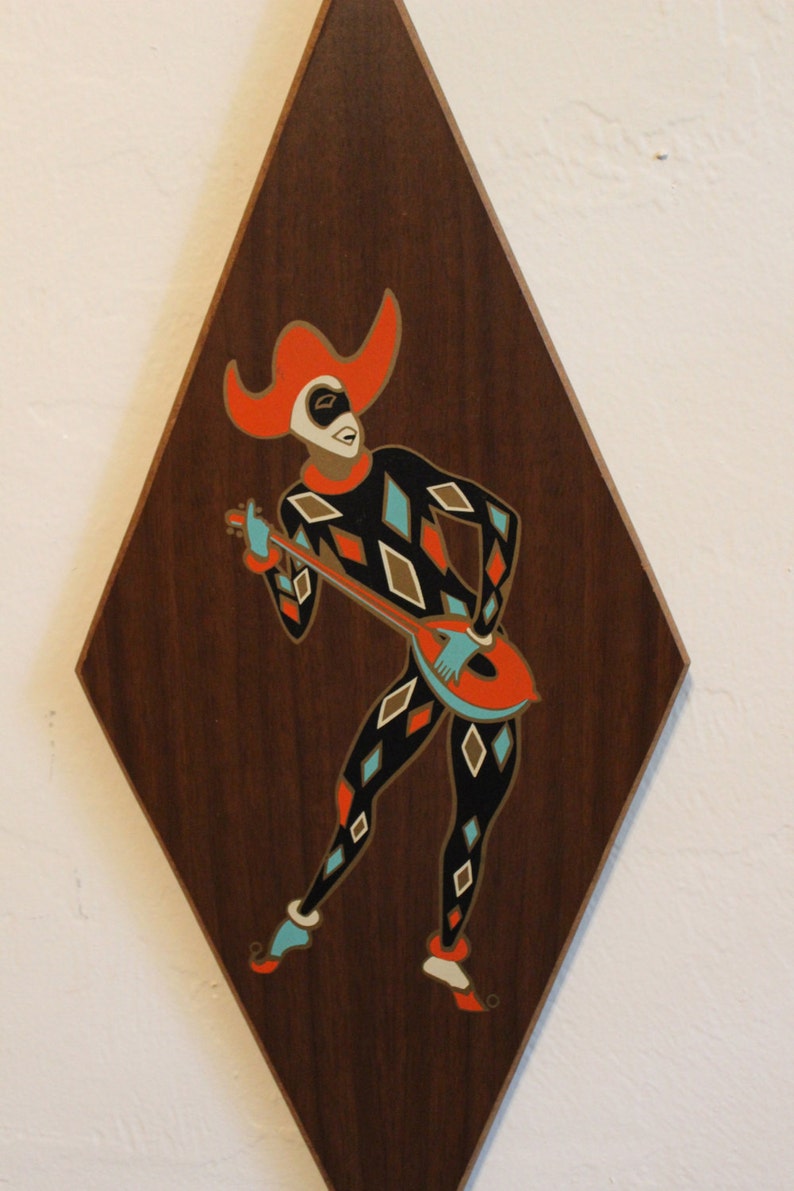 Set of mid century modern jester wall hangings/diamond shape | Etsy