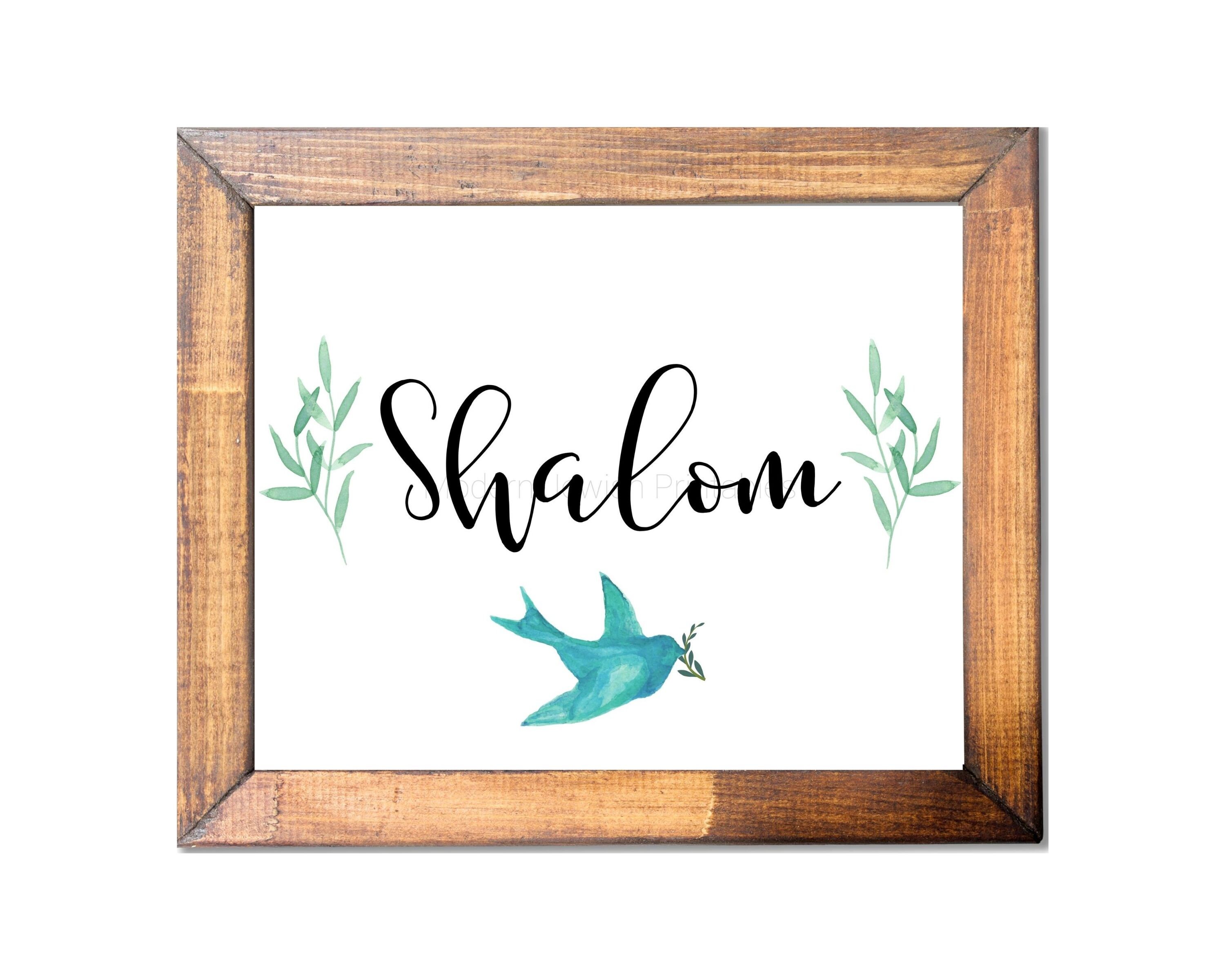 Shalom Dove Jewish Printable Art - Etsy