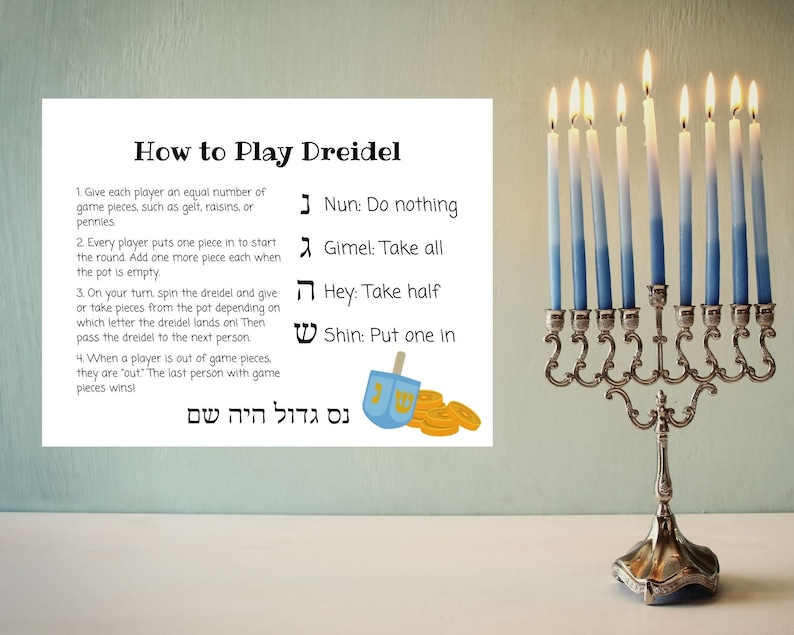 How to Play Dreidel Hanukkah Digital Download (Download Now) - Etsy