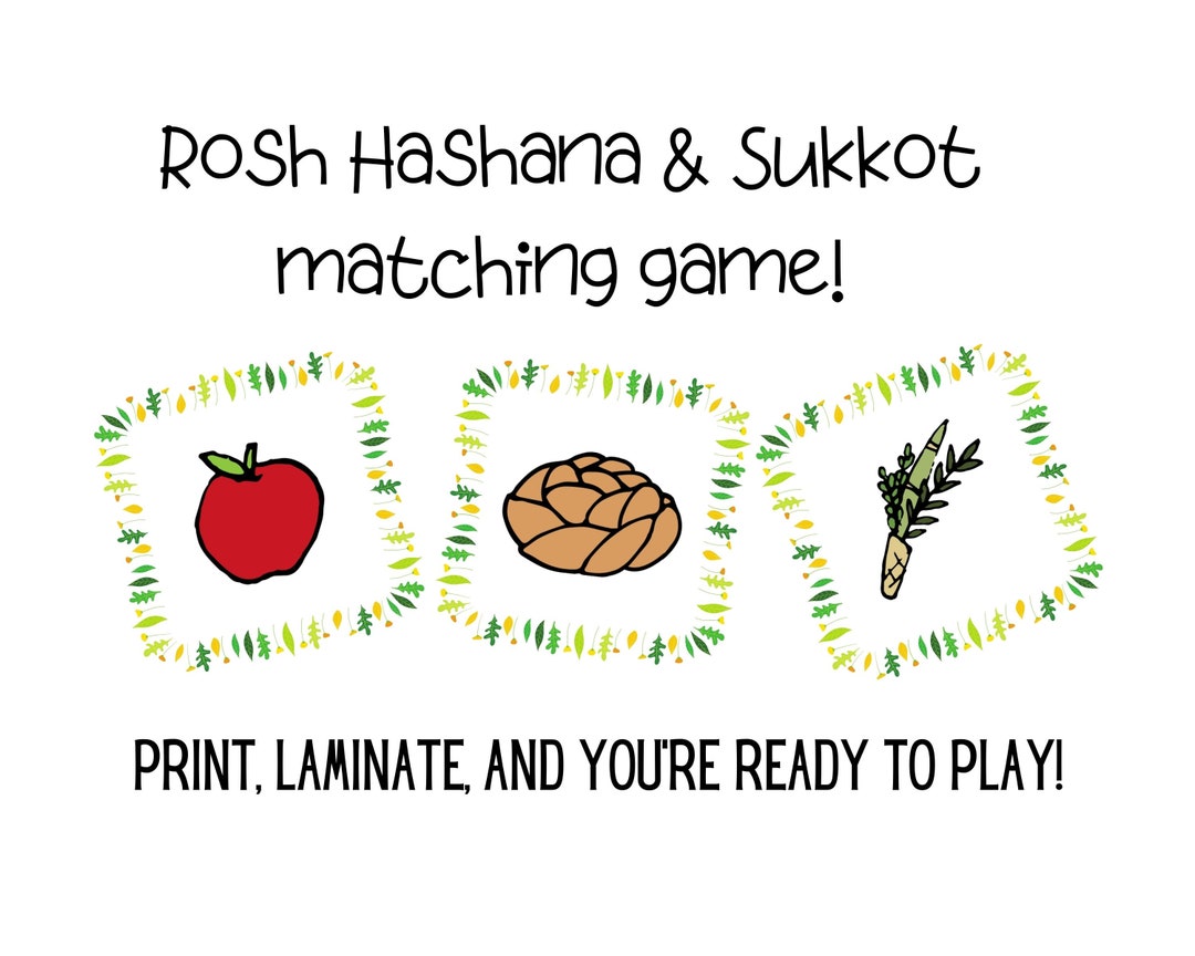 Matching Game for Rosh Hashana, Yom Kippur, & Sukkot - Etsy