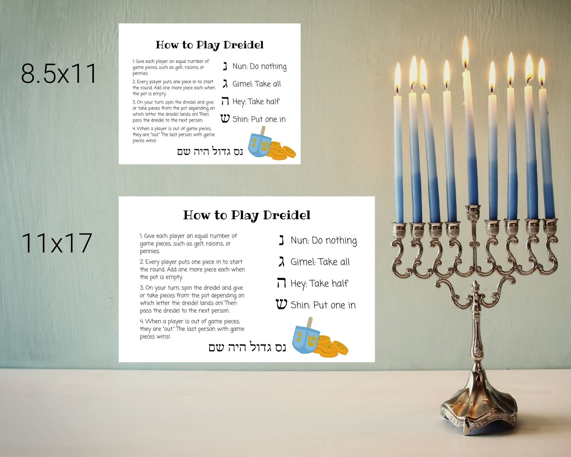 How to Play Dreidel Hanukkah Digital Download (Download Now) - Etsy