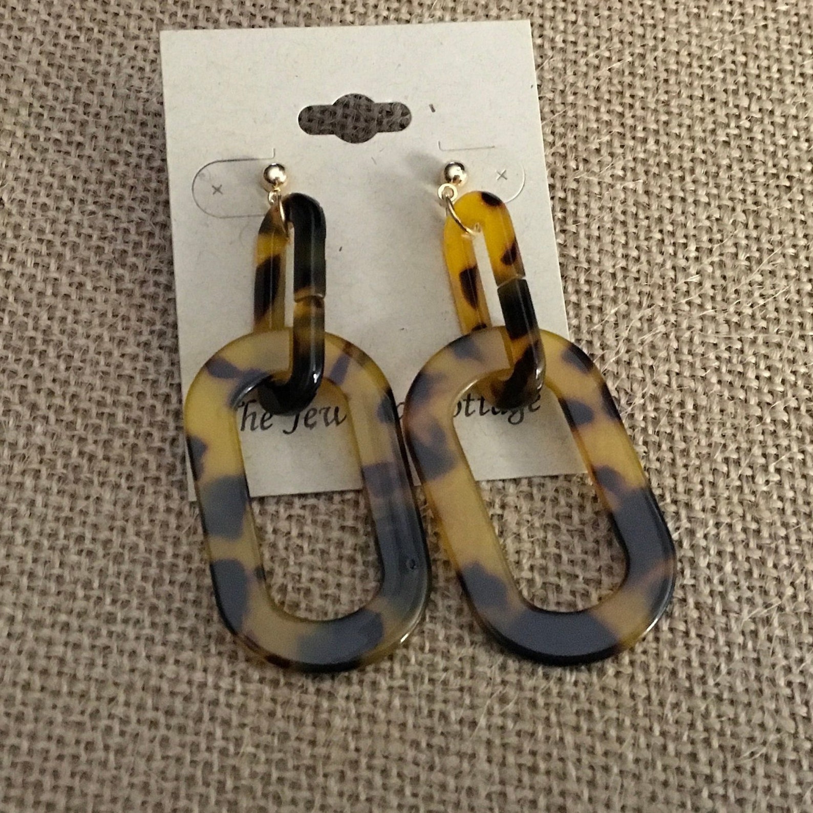 Retro Dark Tortoise Shell Geometric Oblong Resin Double - Etsy