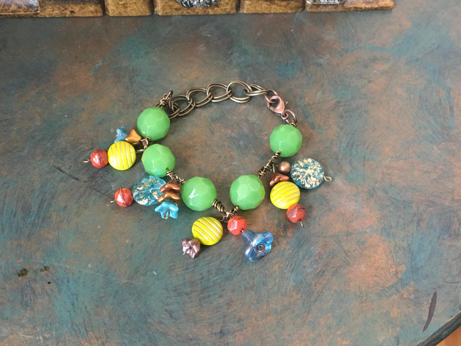 Fun N Funky Handcrafted Bracelet With Mixed Beads of Czech - Etsy