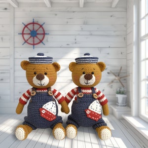 Crochet Bear Amigurumi Pattern - Eric, the Lifeguard Bear - Etsy