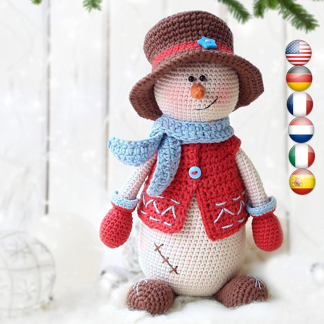 Crochet Pattern Amigurumi Snowman With Christmas Tree DIY Christmas Toy ...