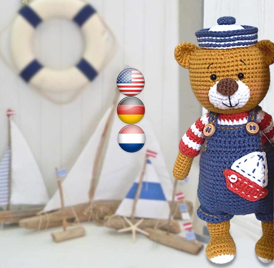 Amigurumi Crochet Pattern Eric, the Lifeguard Bear - Etsy