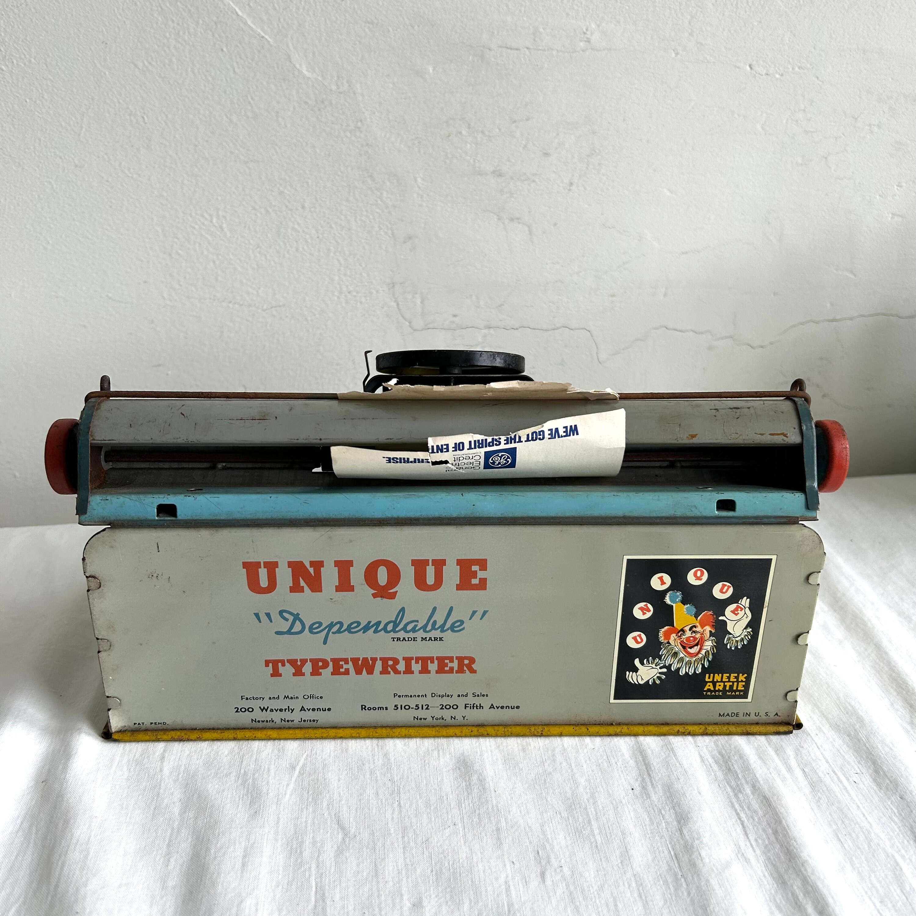 1940s Unique “dependable“ Tin Litho Toy Typewriter Dial Typewriter ...