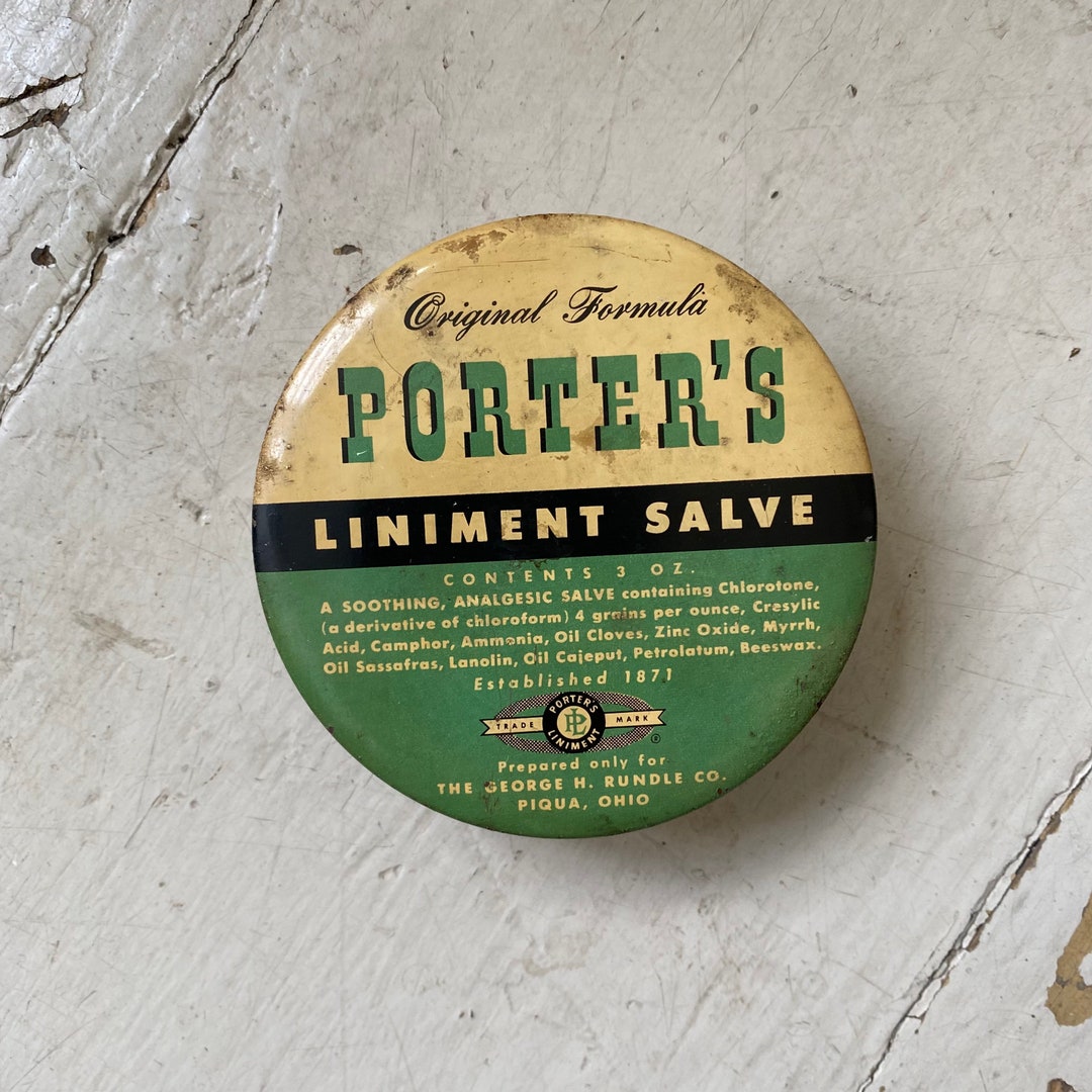 1940s 1950s Porter’s Liniment Salve Advertisement Tin Can - Etsy