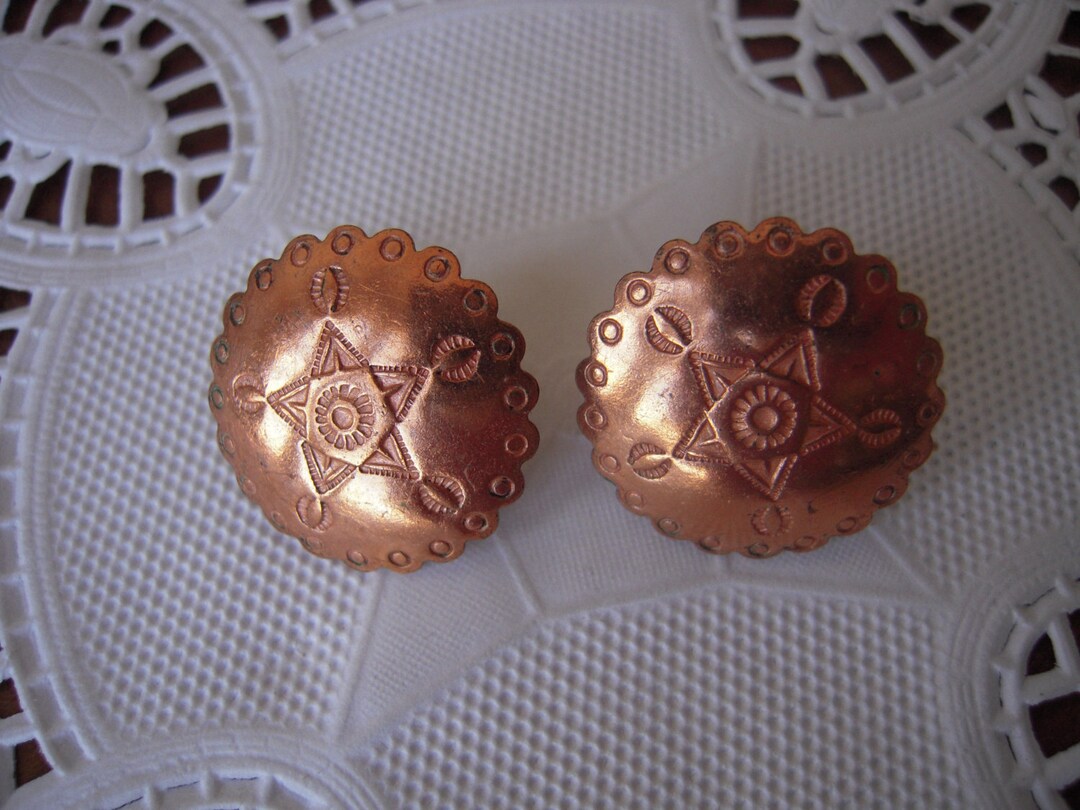1950s Stamped Western Star Copper Earrings Screw Back - Etsy